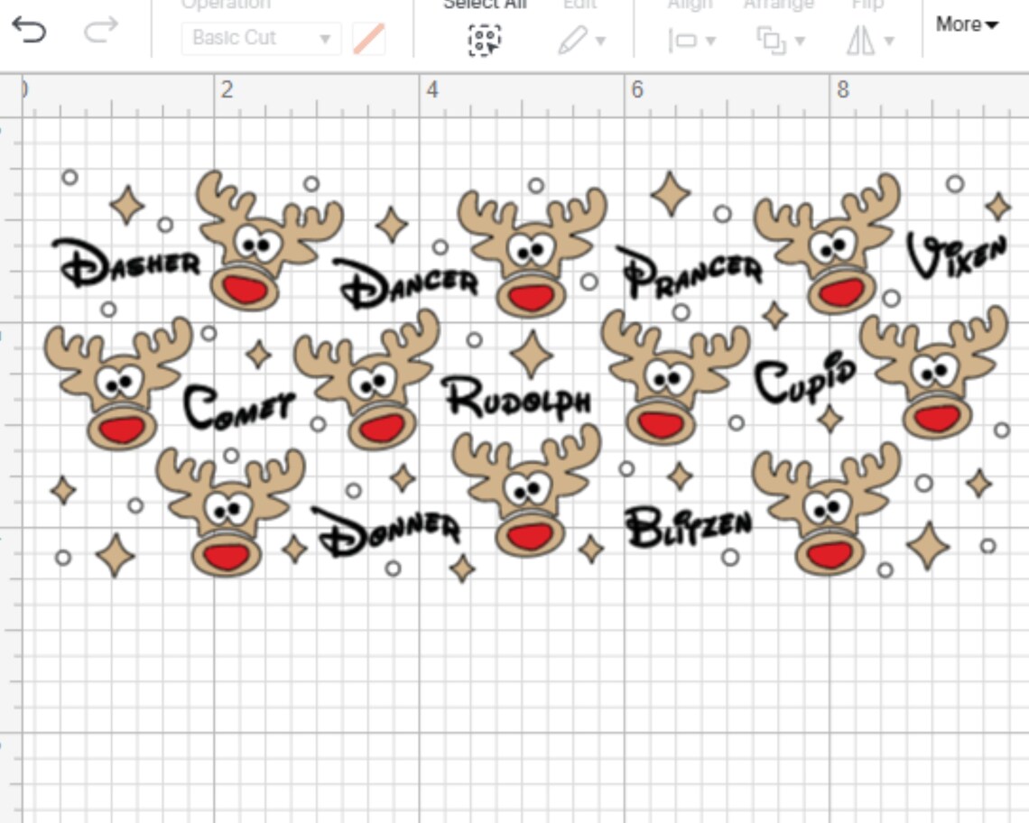 Reindeer Names SVG Libbey Glass Wrap Svg Funny Christmas 16oz - Etsy UK
