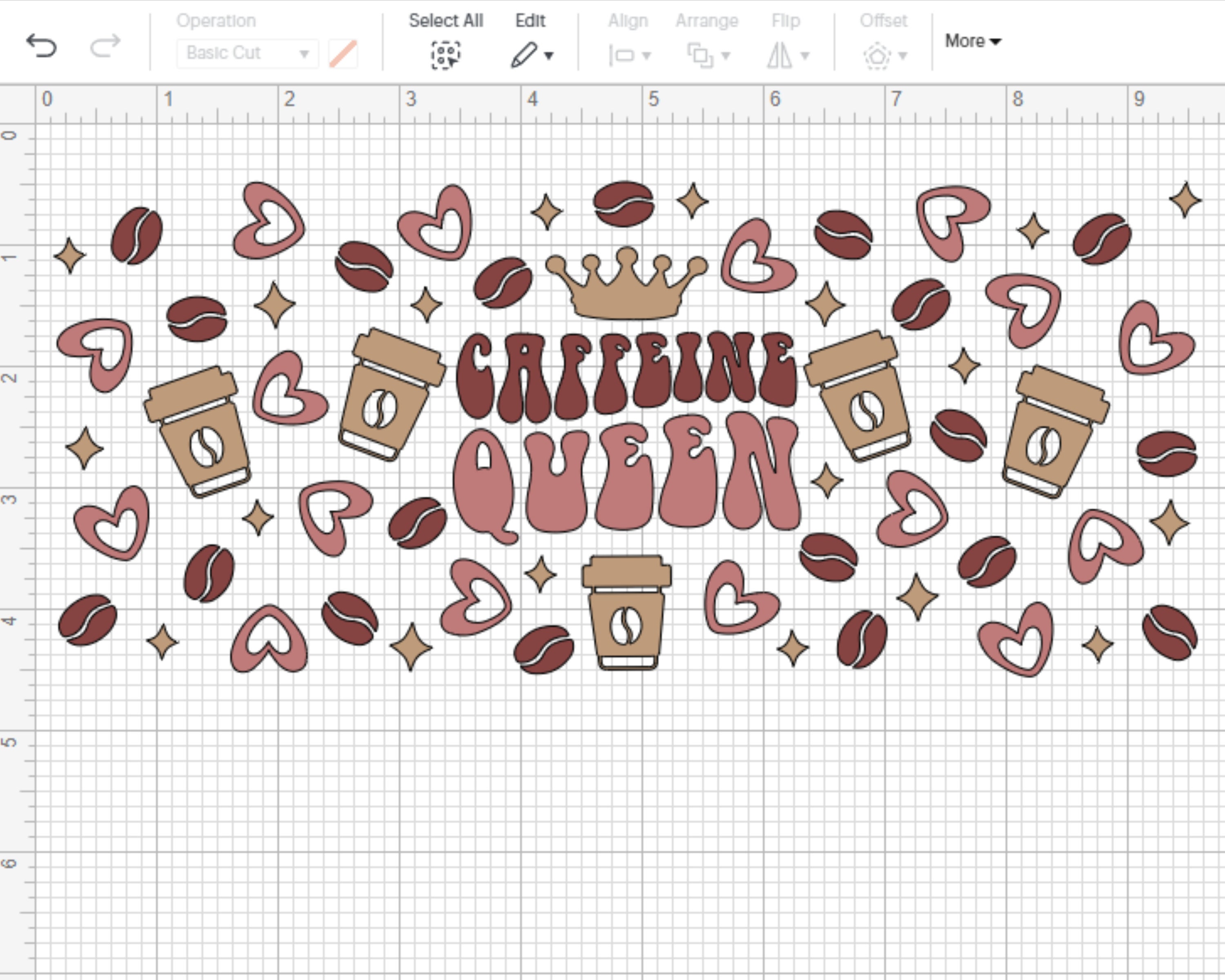 Caffeine Queen Svg Libbey Glass Wrap Svg, Iced Coffee Lover 16oz Libby ...