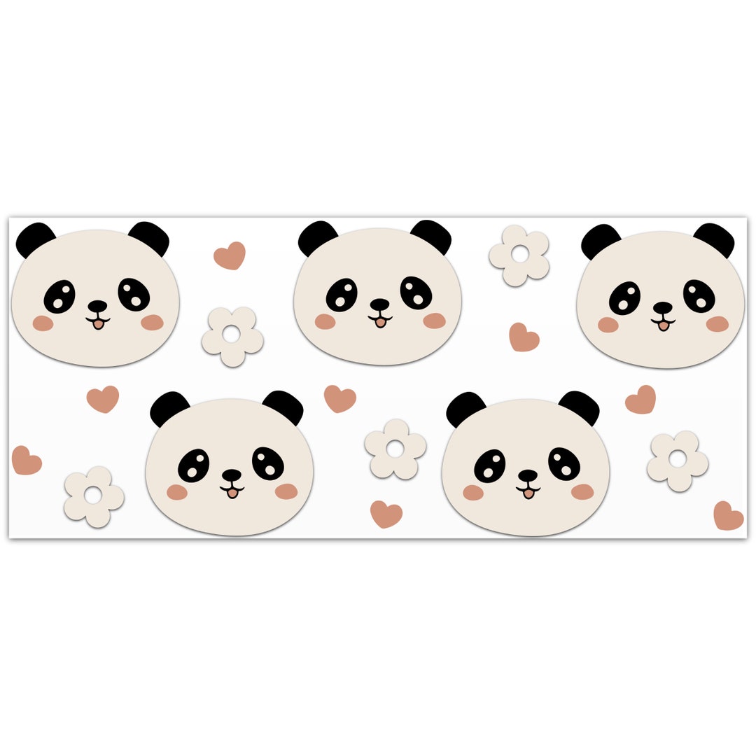Panda Daisy Svg Libbey Glass Wrap Svg, Kawaii Spring Panda 16oz Libby ...