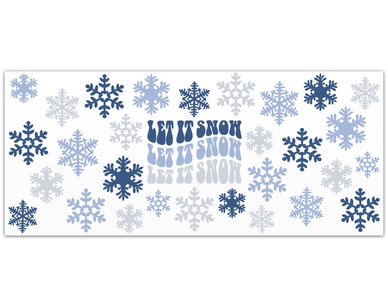 Snowflake SVG Libbey Glass Wrap Svg Let It Snow SVG Winter - Etsy