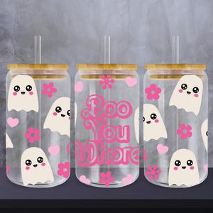 Boo Ghost Svg Libbey Glass Wrap Svg, Funny Cute Fall Halloween Spooky ...