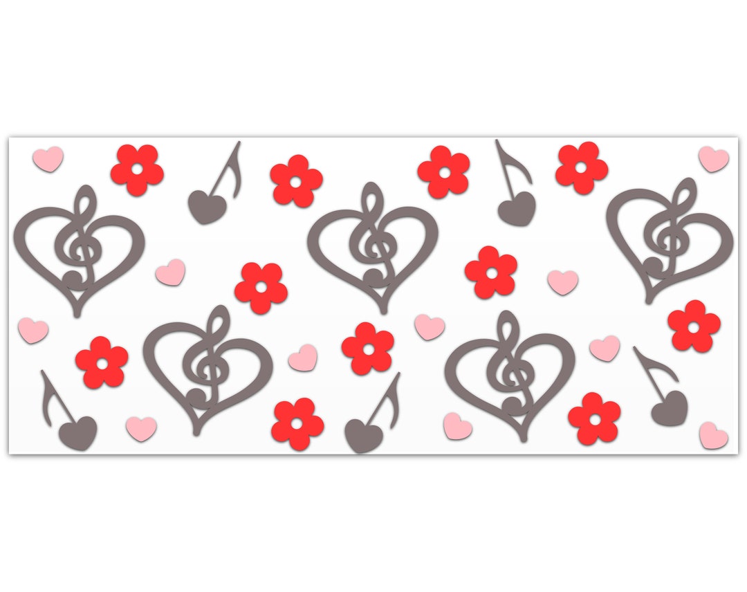 Love Music Svg Libbey Glass Wrap Svg Boho Music Notes 16oz - Etsy