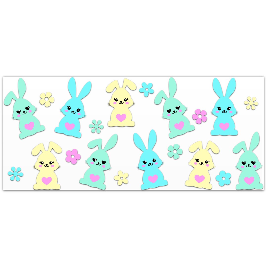 Easter Bunny Svg Libbey Glass Wrap Svg, Spring Easter Rabbit 16oz 20oz ...