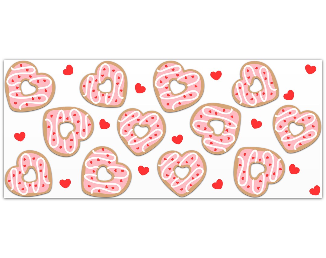 Valentine Heart Donut Svg Libbey Glass Wrap Svg Valentines - Etsy