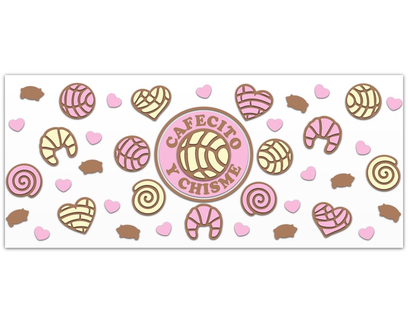 Cafecito Y Chisme Svg Libbey Glass Wrap Svg Pan Dulce Concha Etsy