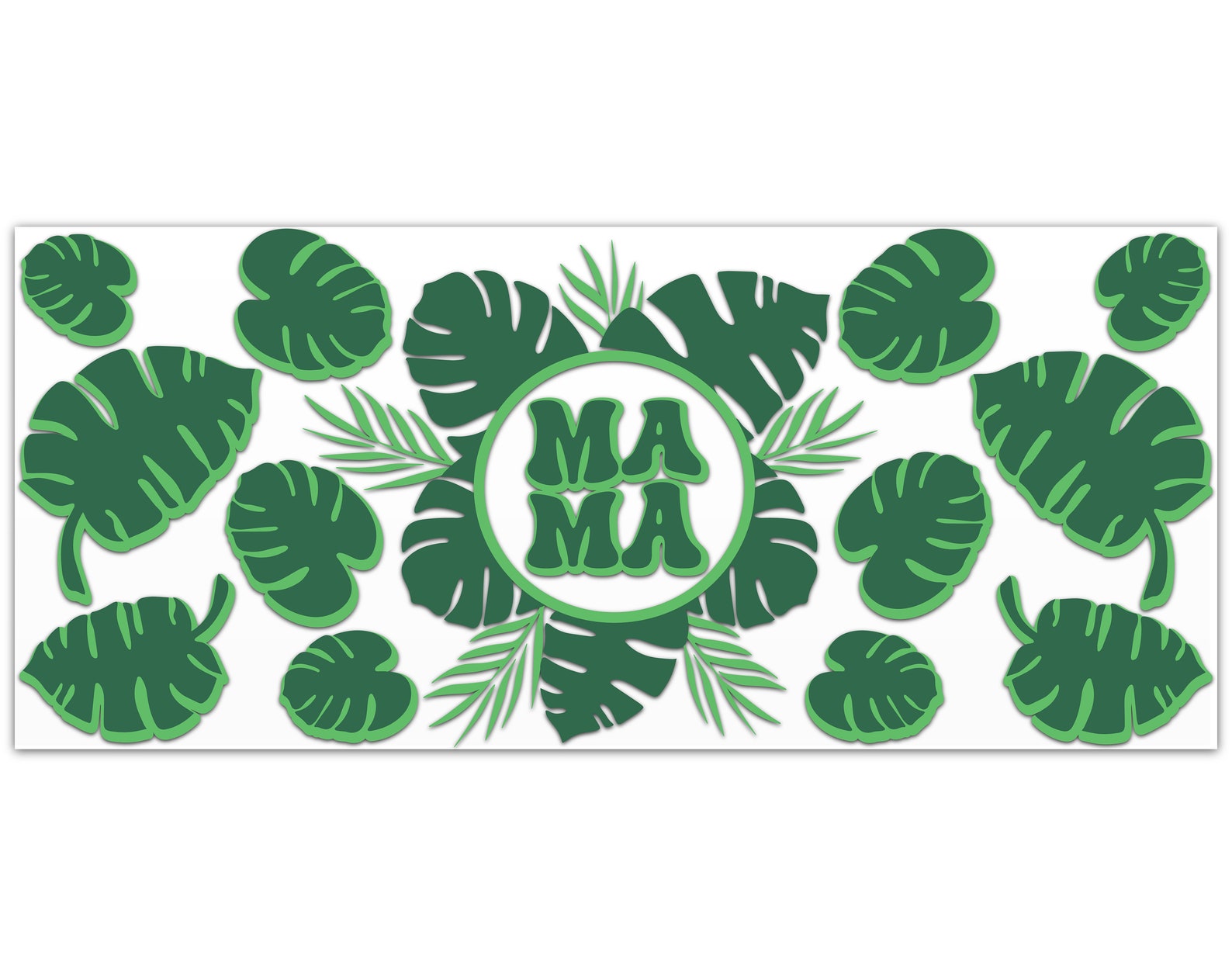 Mama Monstera SVG Libbey Glass Wrap Svg Mom Tropical Leaves - Etsy