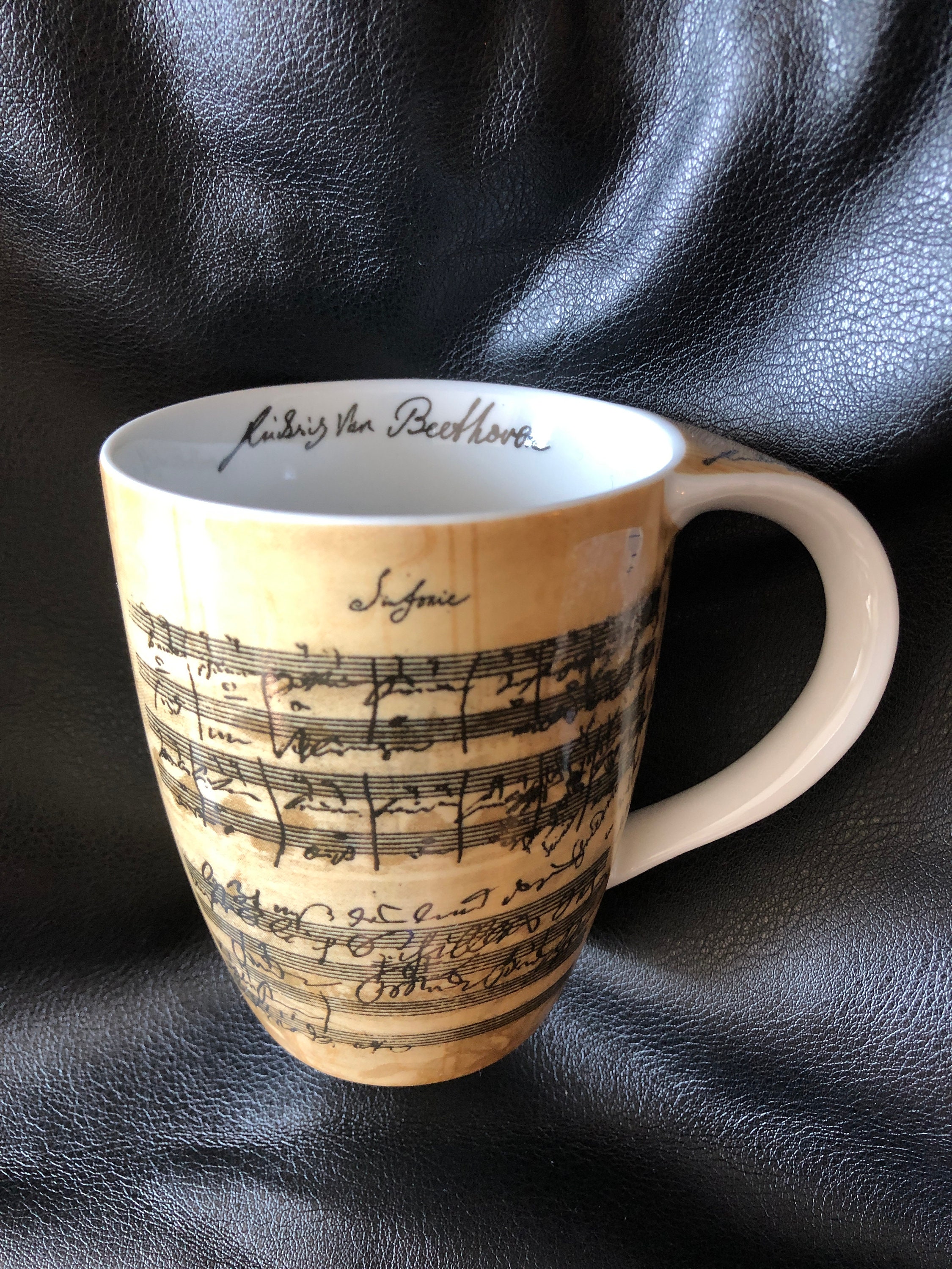 Designed Mugs for Music Lovers, Sheet Music Porcelain Mug, Bach, Mozart ...