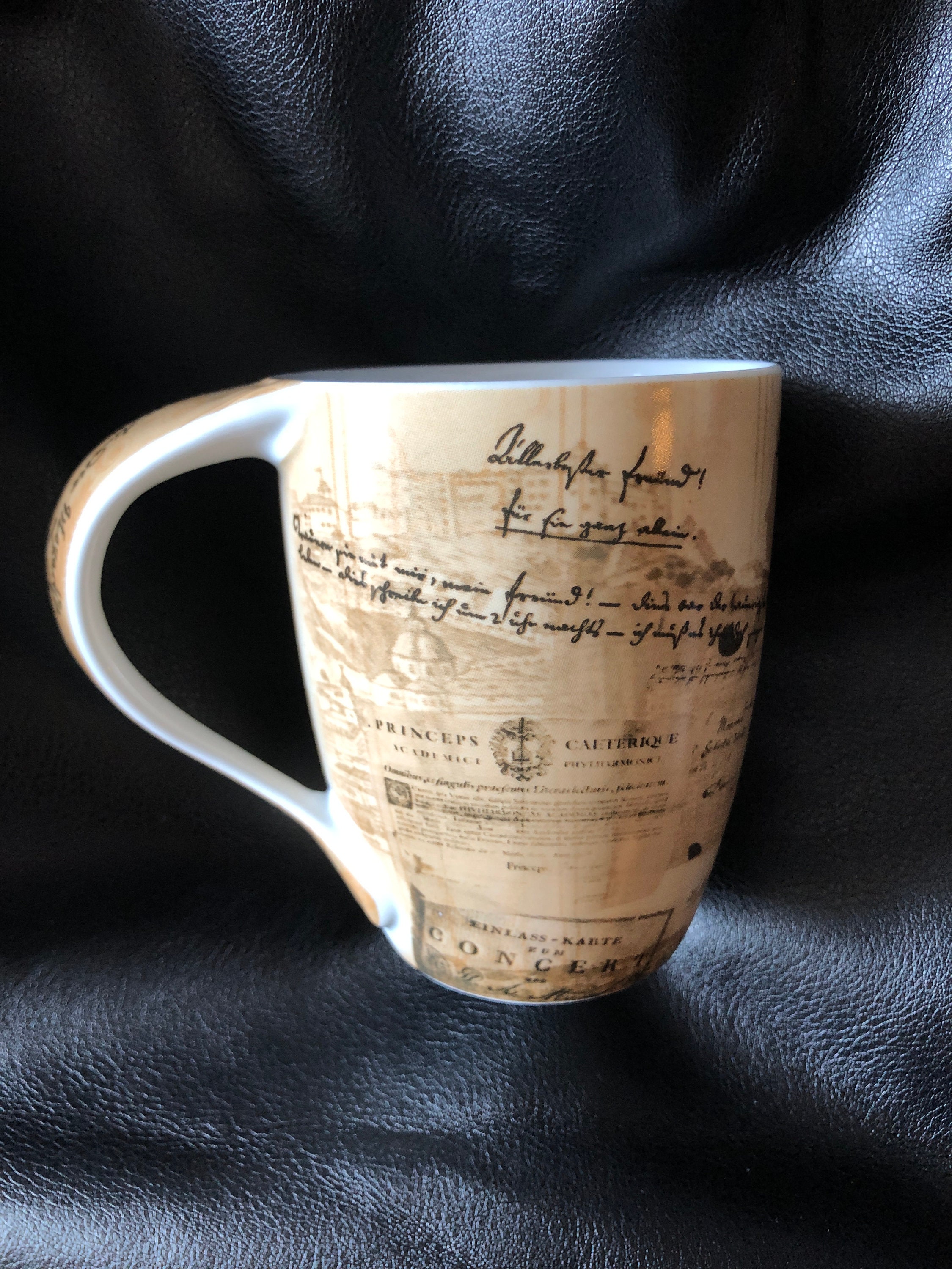 Designed Mugs for Music Lovers, Sheet Music Porcelain Mug, Bach, Mozart ...
