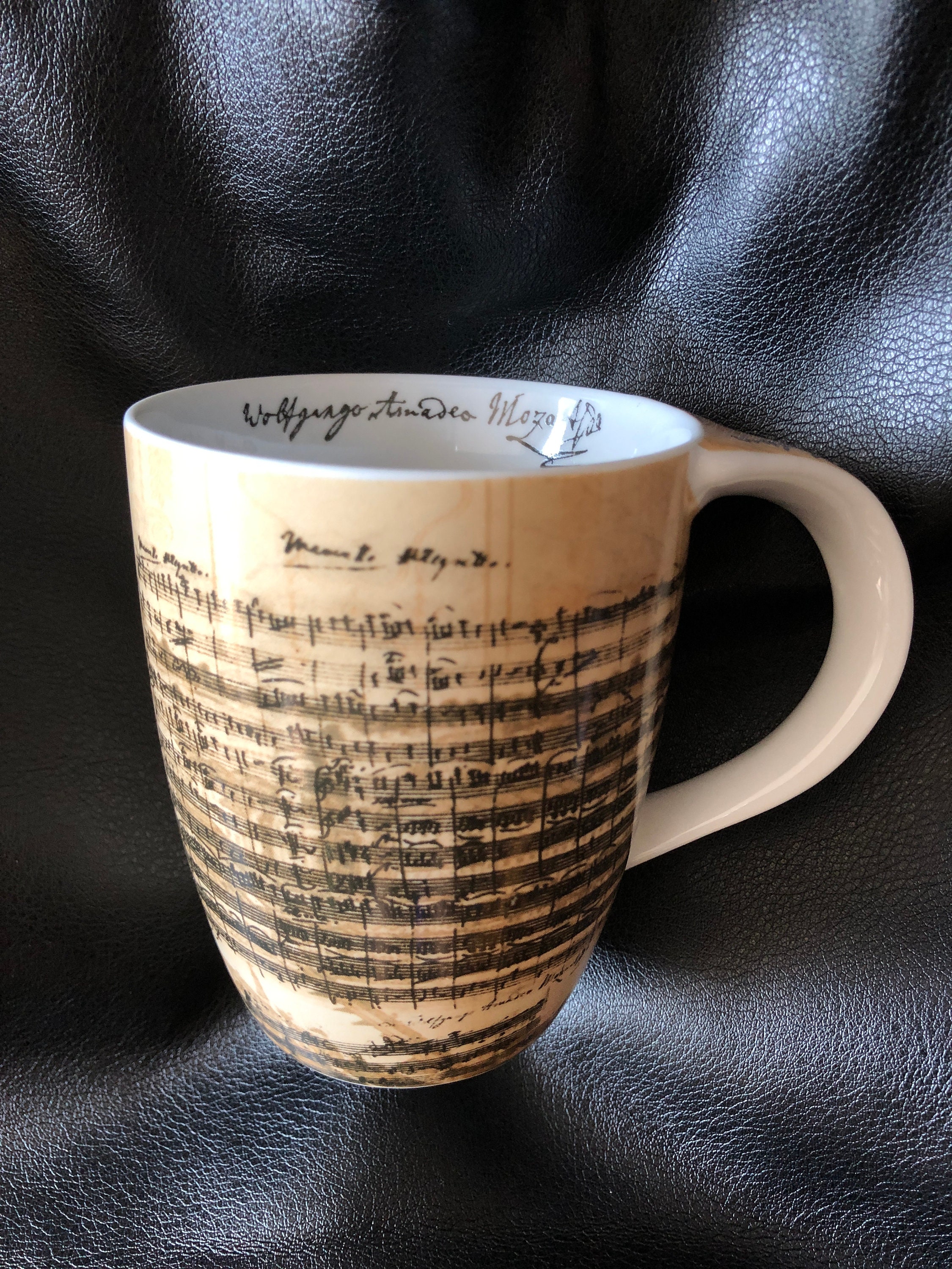 Designed Mugs for Music Lovers, Sheet Music Porcelain Mug, Bach, Mozart ...