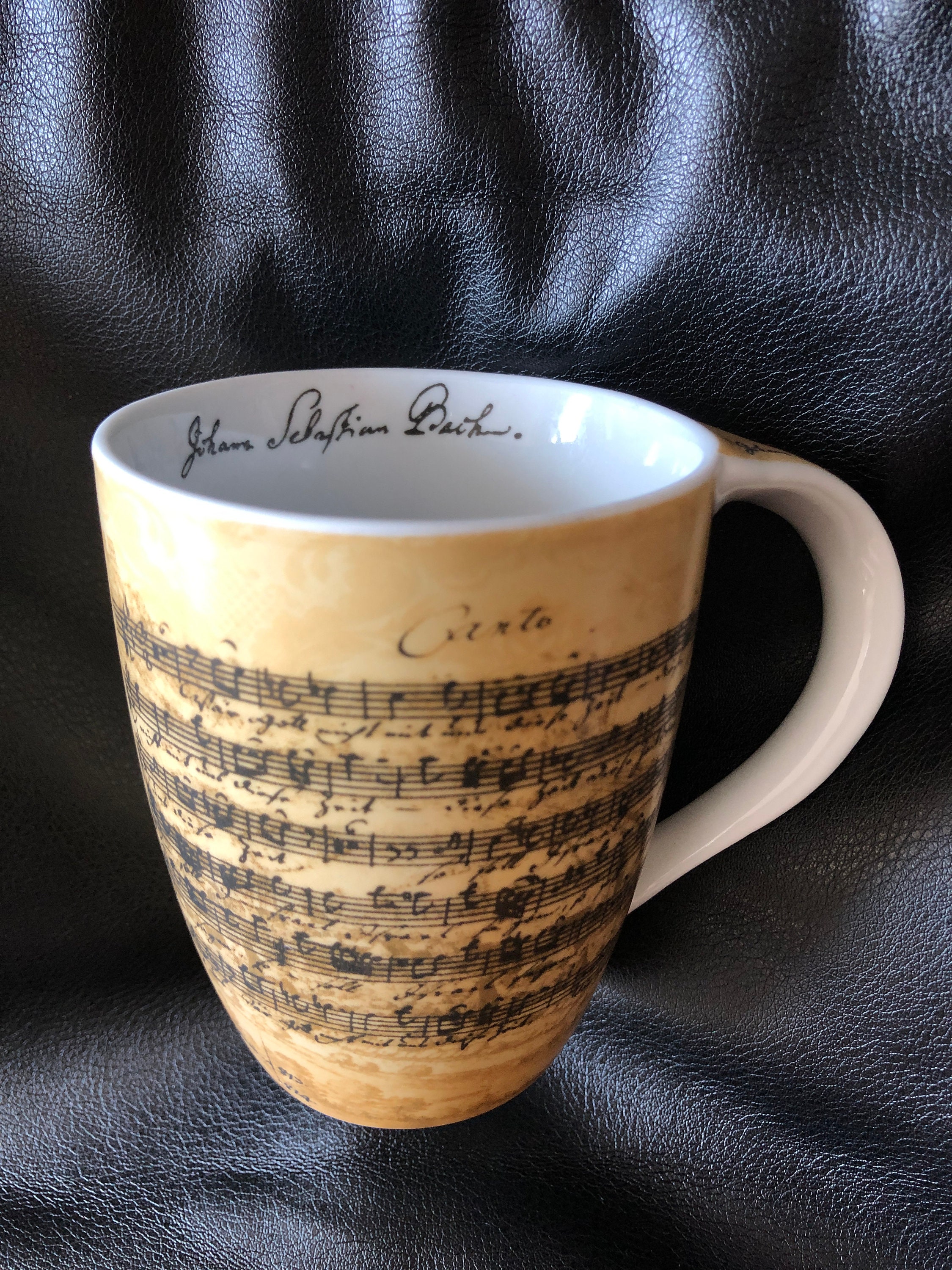 Designed Mugs for Music Lovers, Sheet Music Porcelain Mug, Bach, Mozart ...