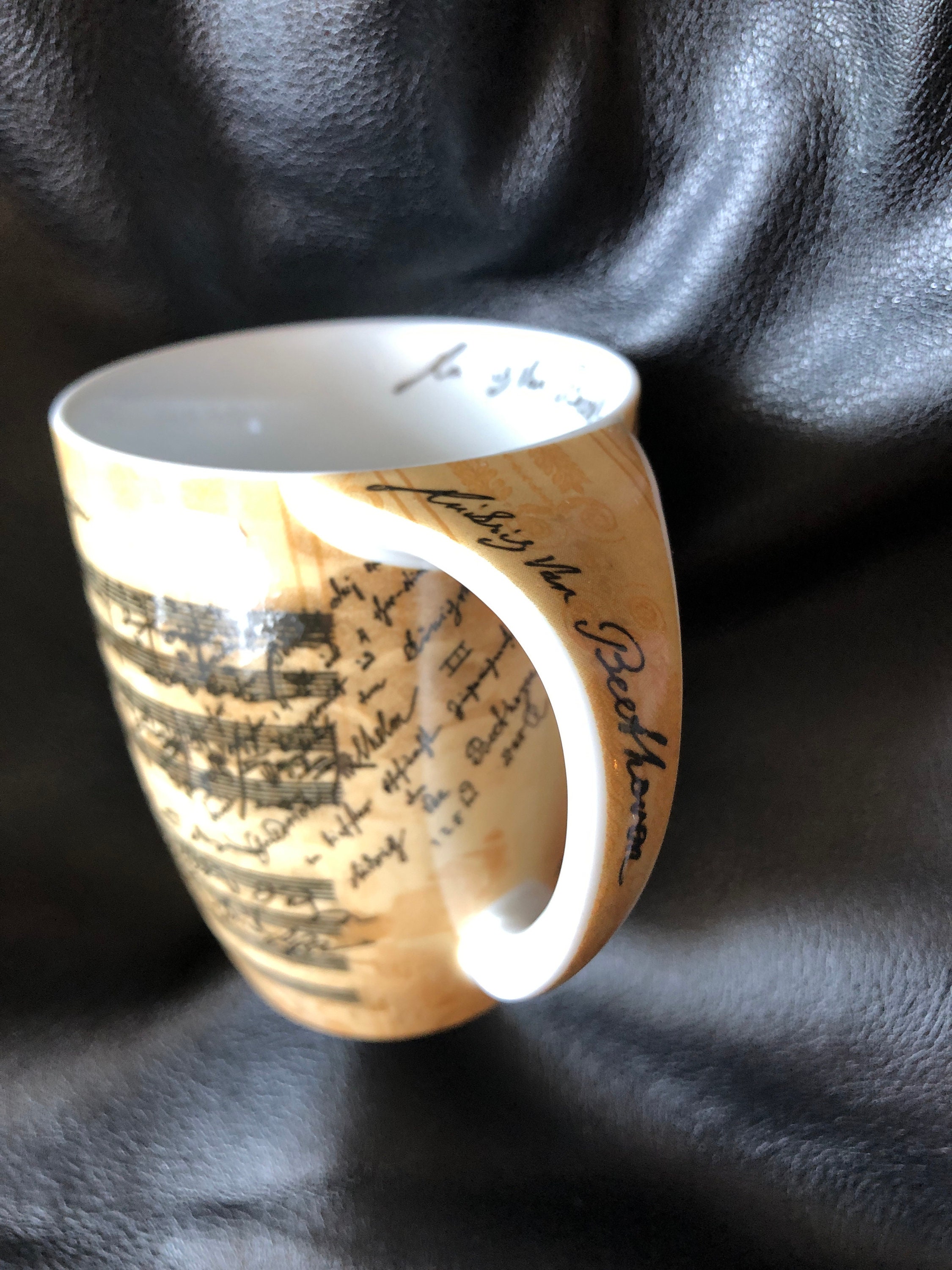 Designed Mugs for Music Lovers, Sheet Music Porcelain Mug, Bach, Mozart ...