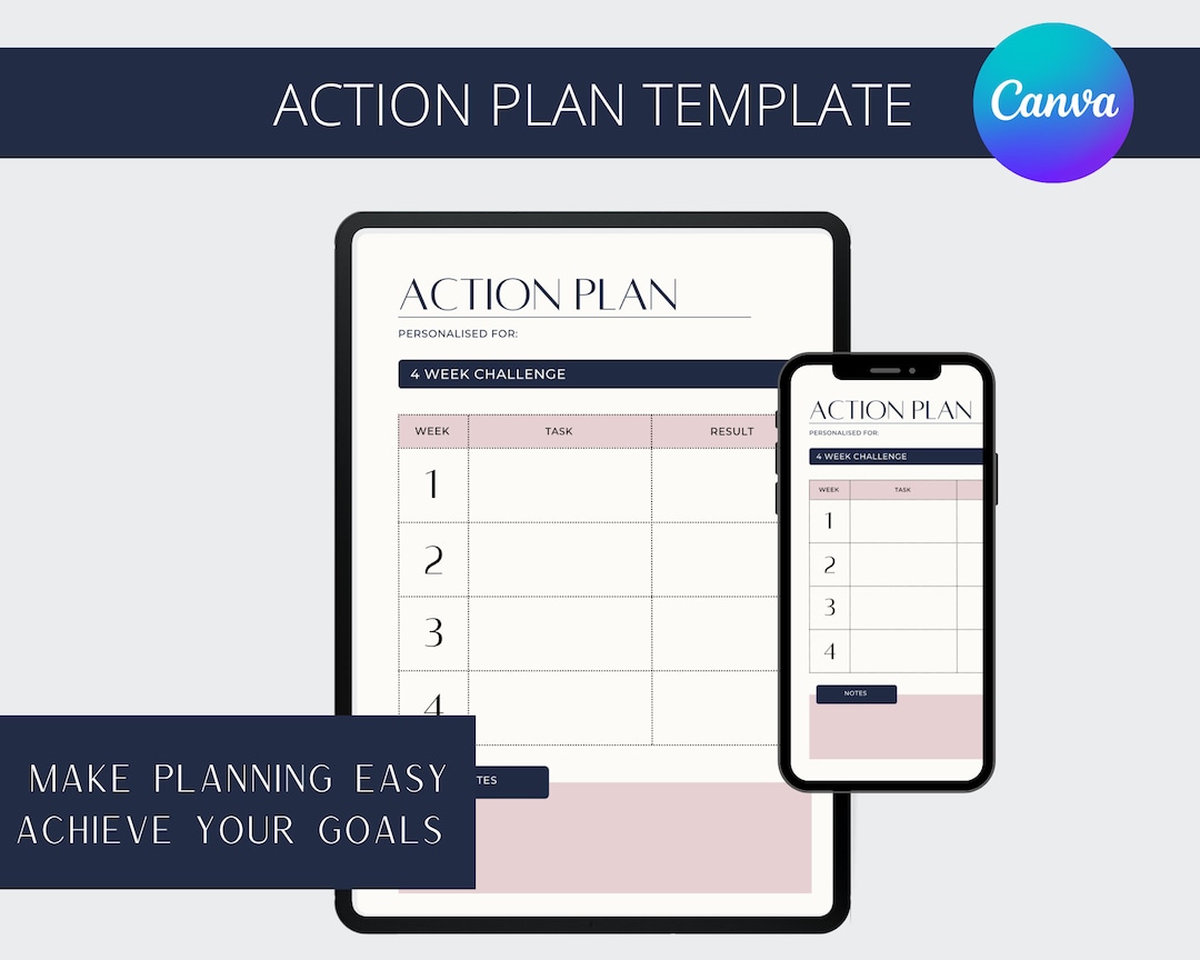 Action Plan Canva Template / Goal Setting Planner / Business - Etsy Australia
