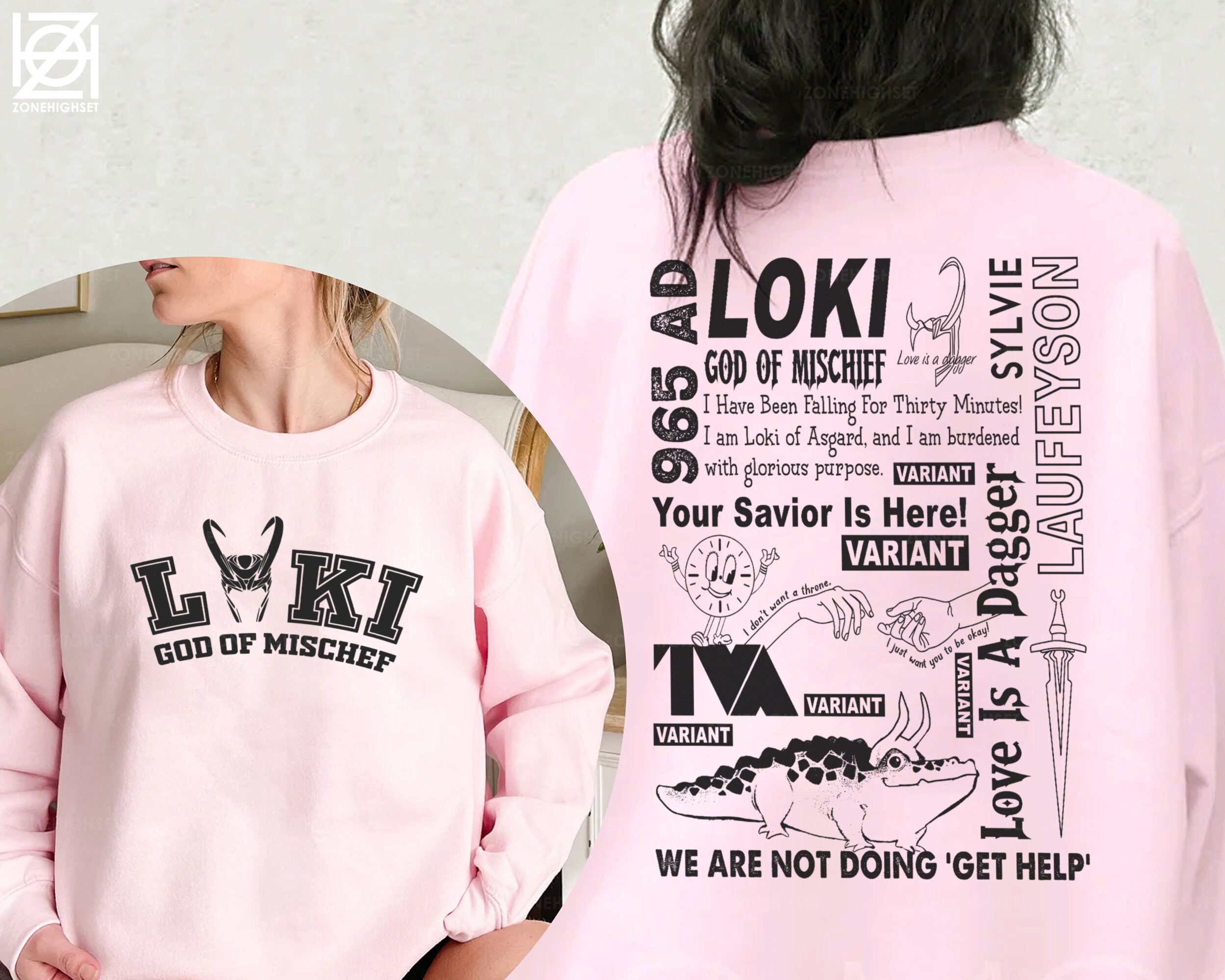Loki Double Side Sweatshirt, Loki Helmet, Loki Sweater, God of Mischief ...