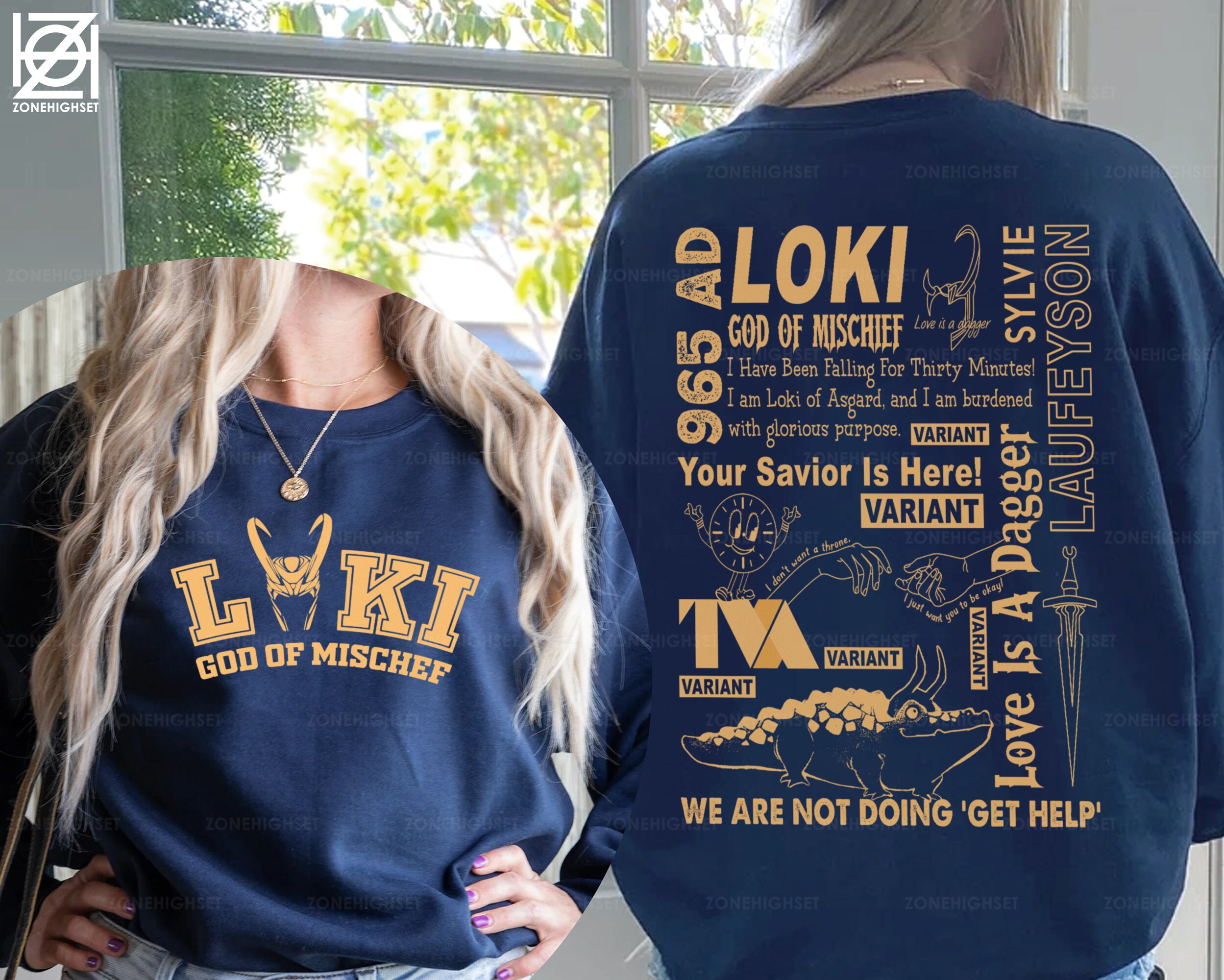 Loki Double Side Sweatshirt, Loki Helmet, Loki Sweater, God of Mischief ...