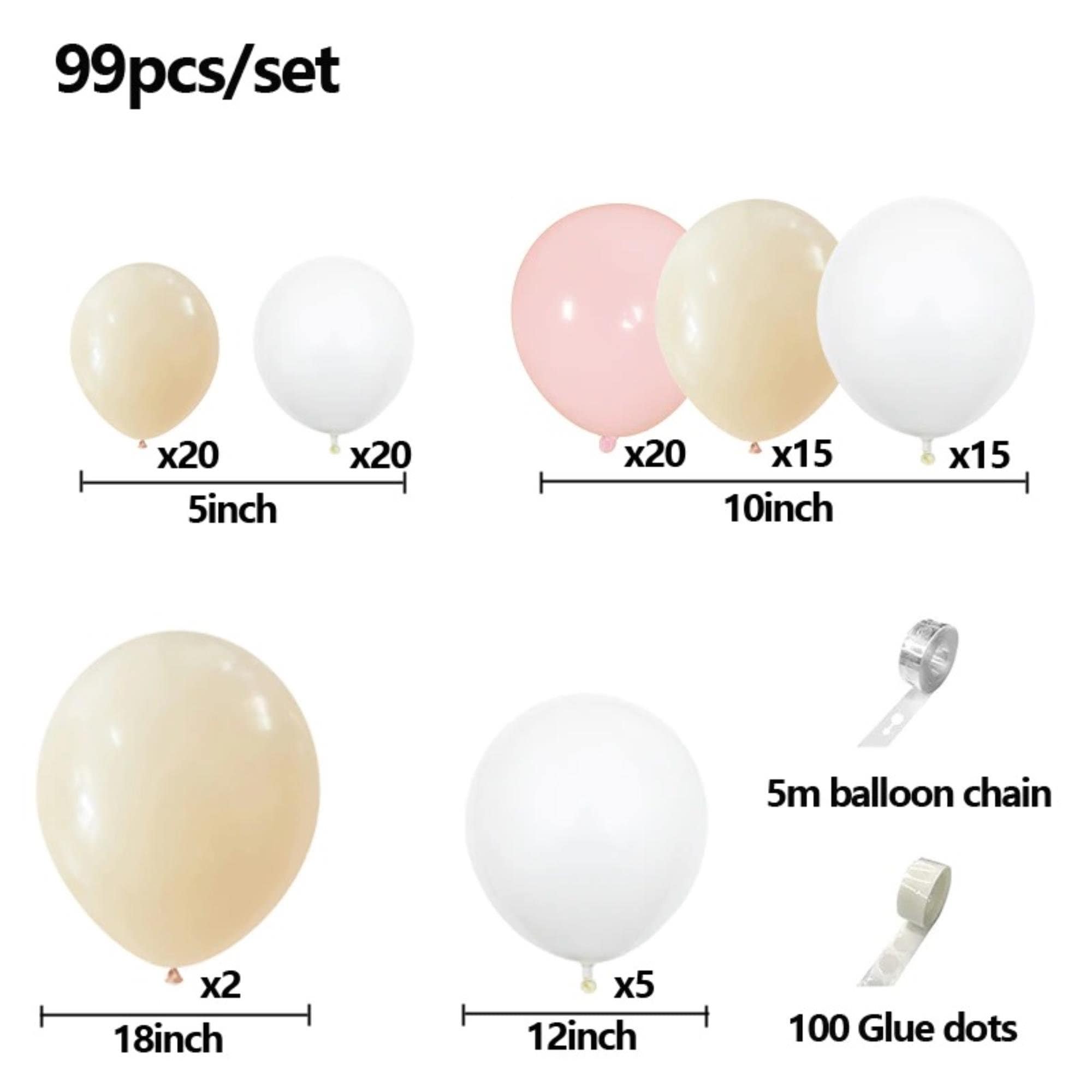 99pcs Rose Apricot Balloon Garland Arch Kit Wedding Birthday - Etsy Canada