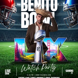 Editable Super Bowl 2026 Watch Party Instagram Post (canva Template) - Etsy