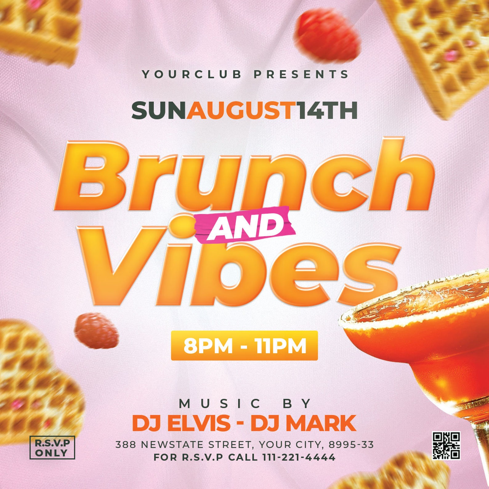 Editable Brunch Vibes Flyer DIY Brunch Invitation Flyer PSD - Etsy