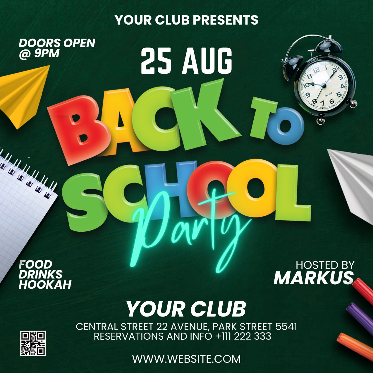 Back to School Party Flyer | Back to School Canva Flyer | Back 2 School ...