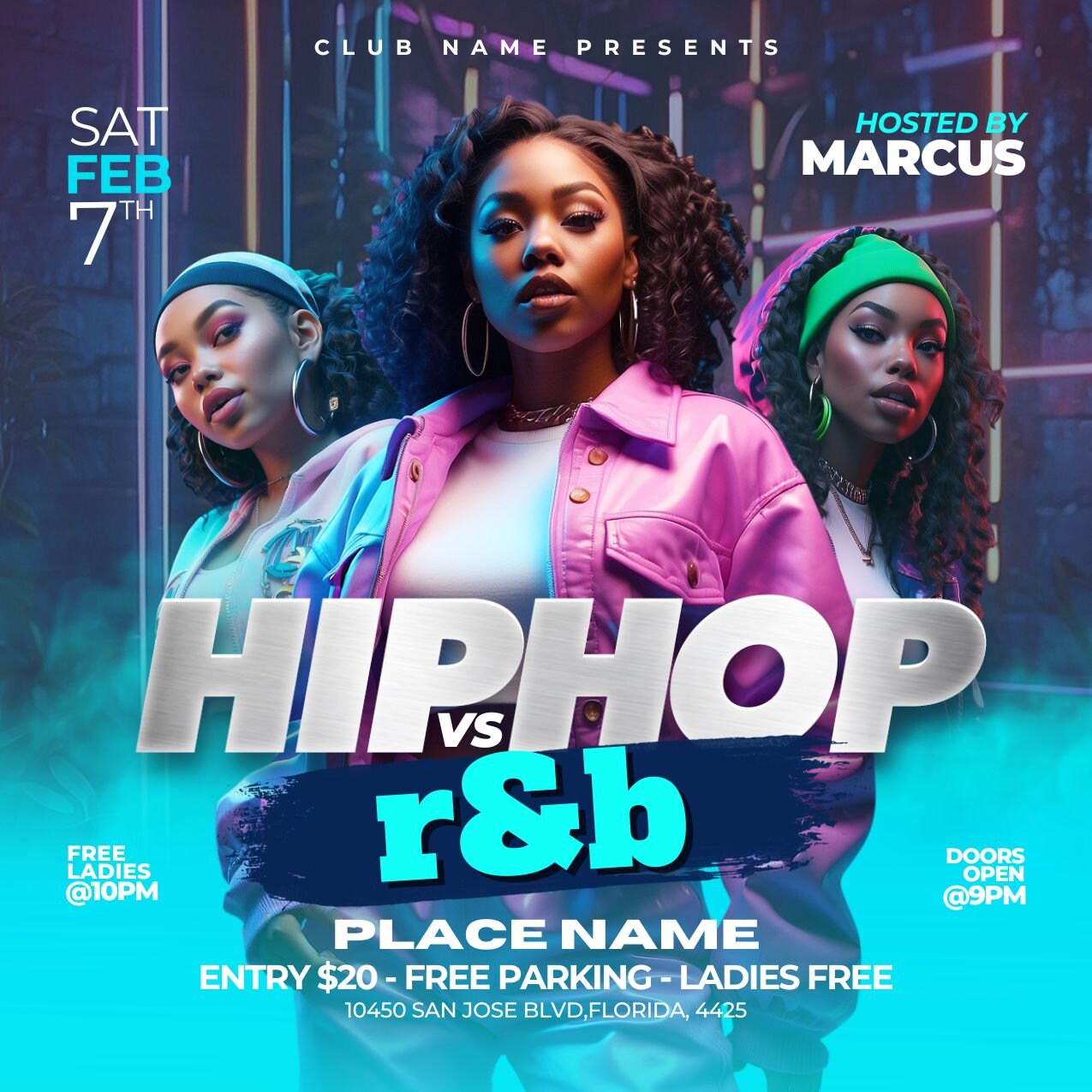 Editable Hip-hop Vs. R&B Party Flyer, Hip Hop RNB Flyer | Hiphop Canva ...