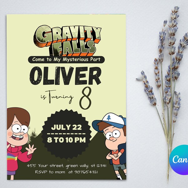 Gravity Falls Invitation - Etsy