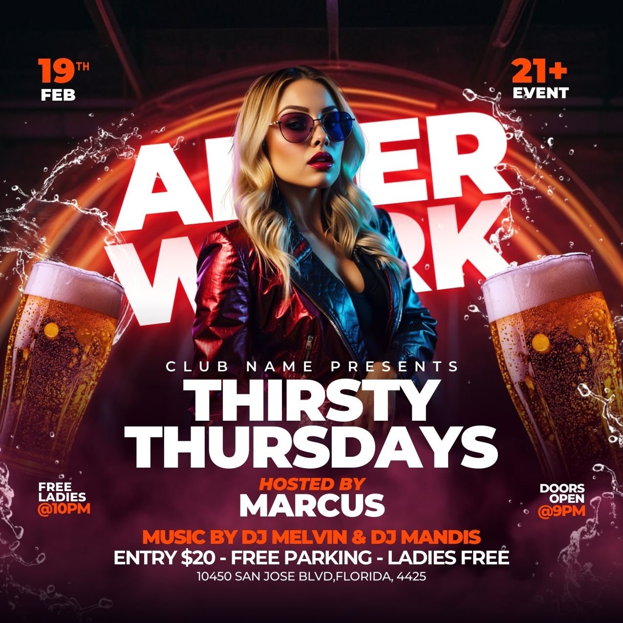 Thirsty Thursday Party Flyer, Instant Edit on Cava - Etsy