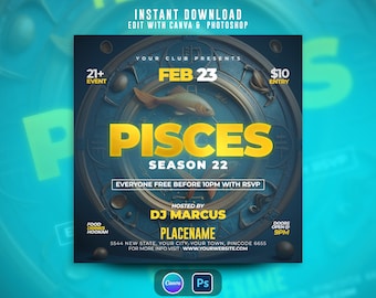 Zodiac Season Customize Your Own Zodiac Sign Party Flyer, Editable on ...