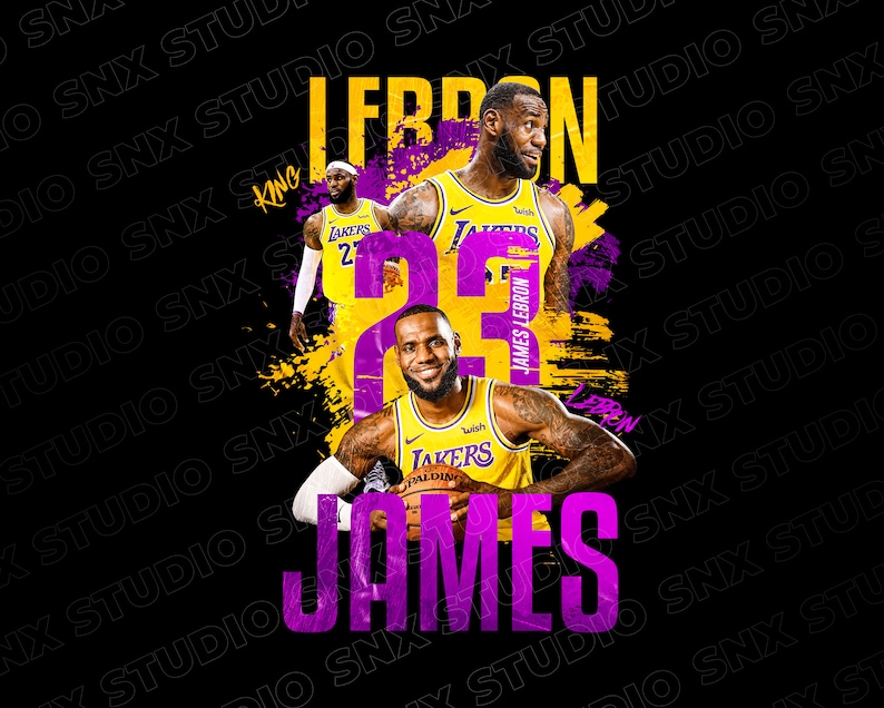 Lebron James Design PNG for DTF DTG Sublimation Digital Print Transfer ...