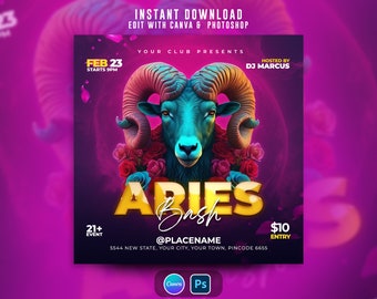 Zodiac Season Customize Your Own Zodiac Sign Party Flyer, Editable on ...