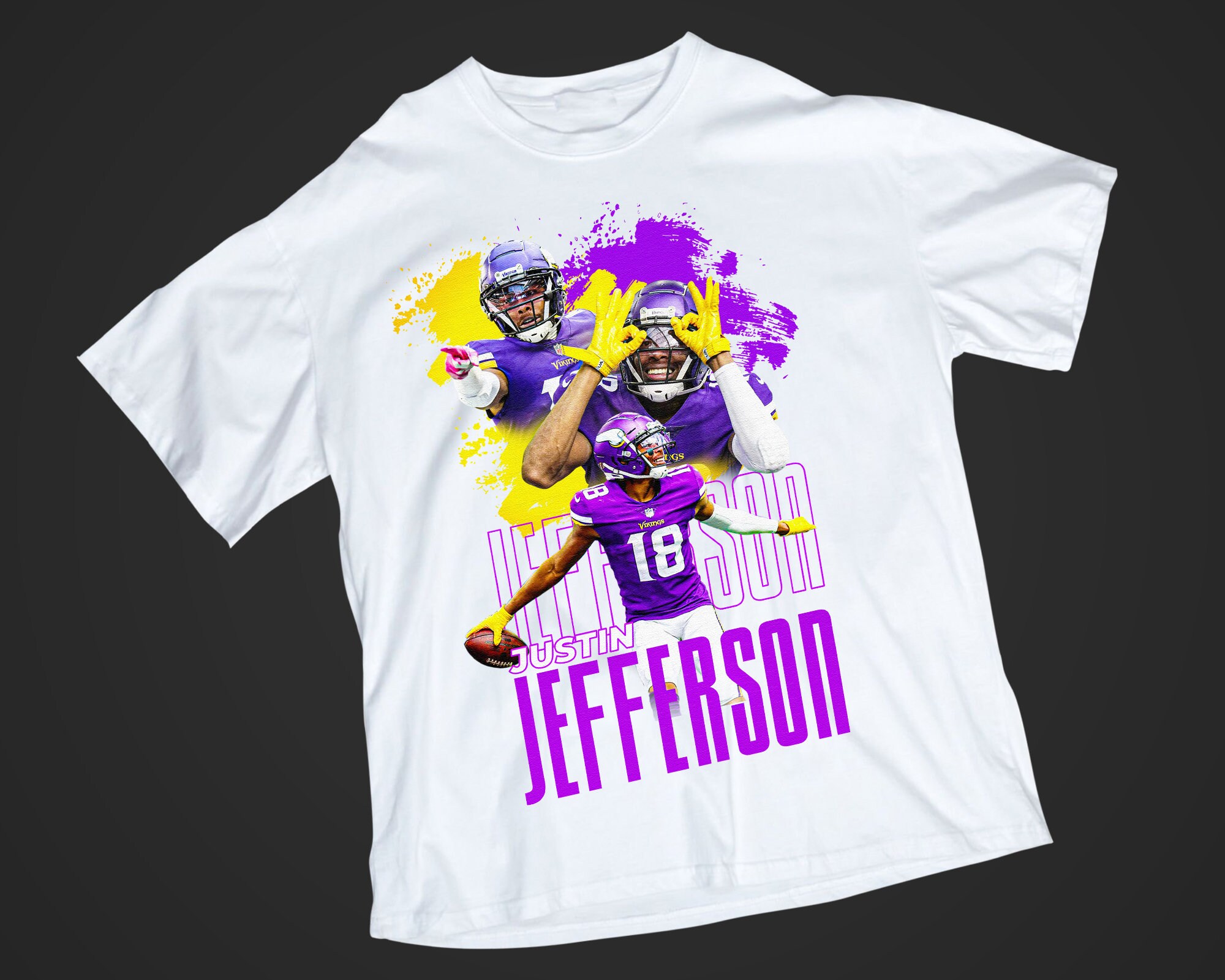 Justin Jefferson Shirt Design. PNG Digital. Instant Download and Ready ...