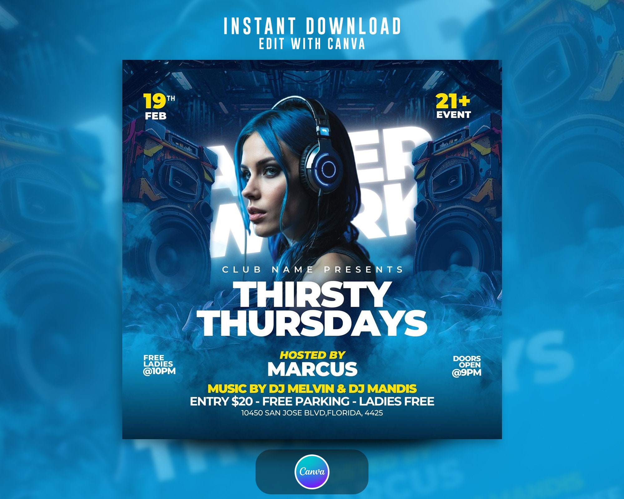 Thirsty Thursday Party Flyer Canva - Etsy