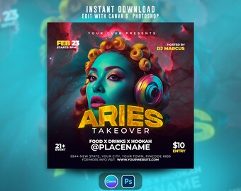 Zodiac Season Customize Your Own Zodiac Sign Party Flyer, Editable on ...