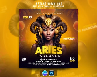 Zodiac Season Customize Your Own Zodiac Sign Party Flyer, Editable on ...