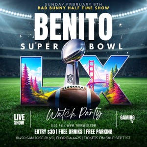 Editable Super Bowl 2026 Watch Party Flyer (canva Template) - Etsy