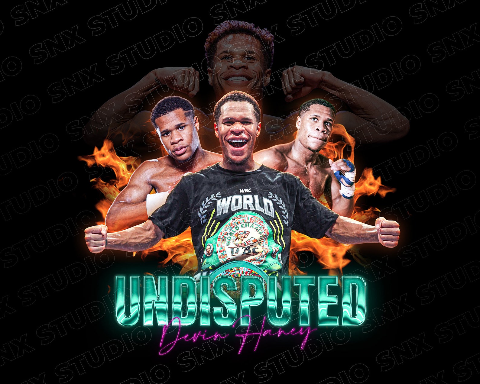Devin Haney Undisputed PNG T-shirt Design, Devin Haney PNG for ...
