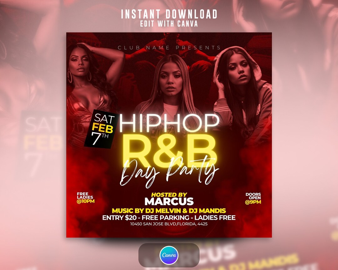 Editable Hip-hop Vs. R&B Party Flyer, Hip Hop RNB Flyer | Hiphop Canva ...
