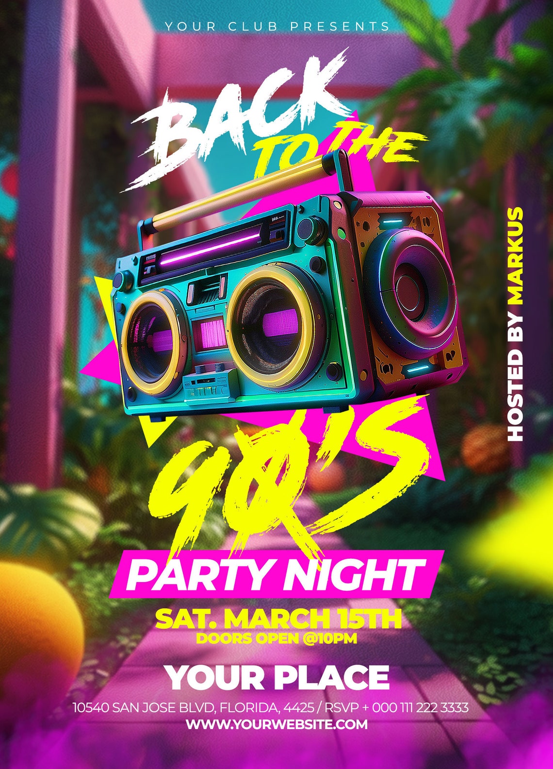 Editable 90s Party Invitation: Throwback Theme (digital Download) - Etsy