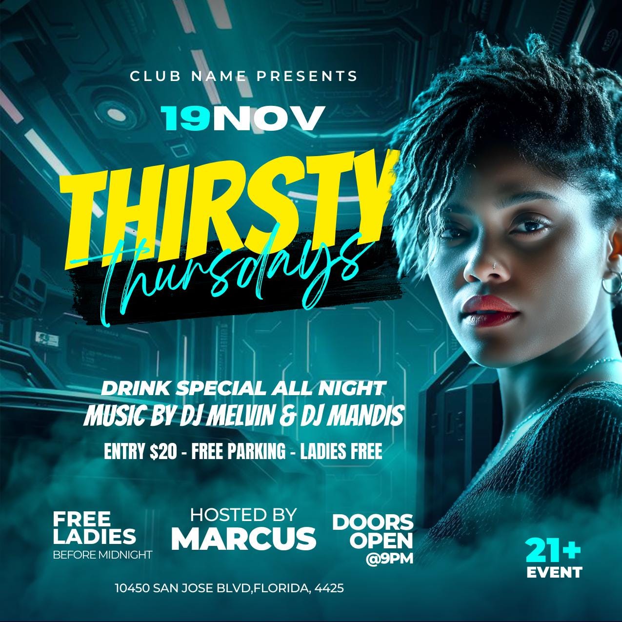 Thirsty Thursday Party Flyer, Instant Edit on Cava - Etsy