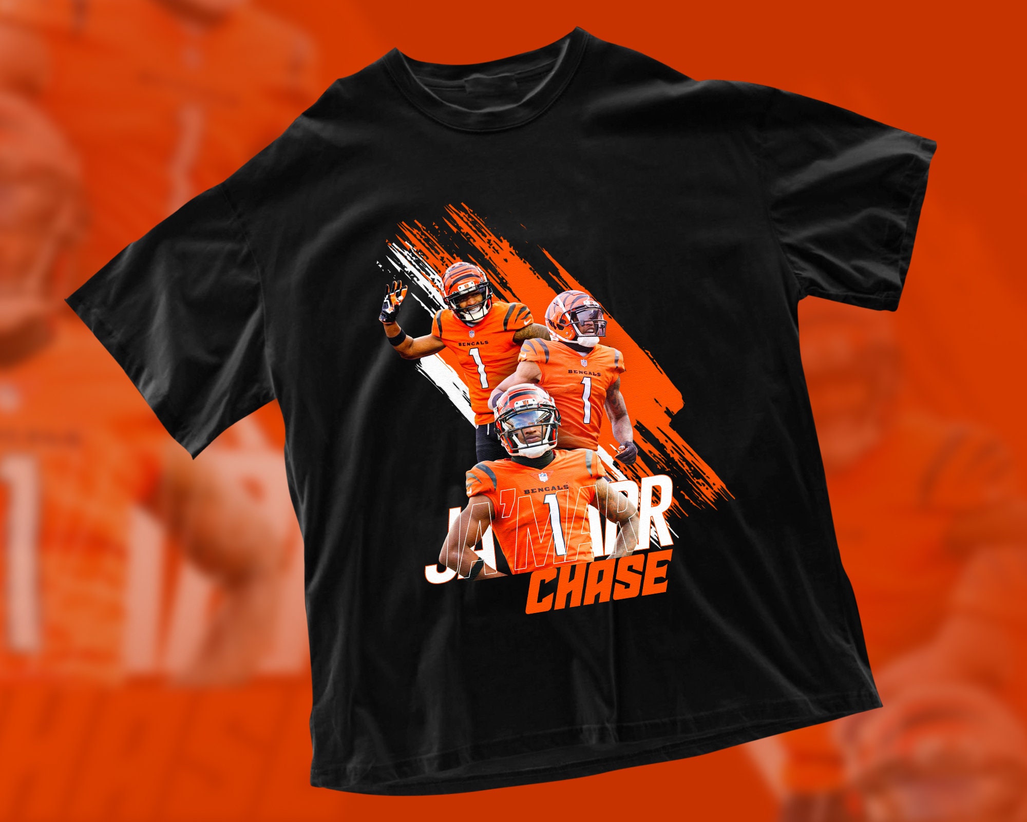 Ja'marr Chase PNG T Shirt Design Football Team Shirt Design PNG 300 Dpi ...