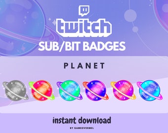 Badges Solar System Twitch Sub Badges Planet Badges Twitch Bit Badges ...