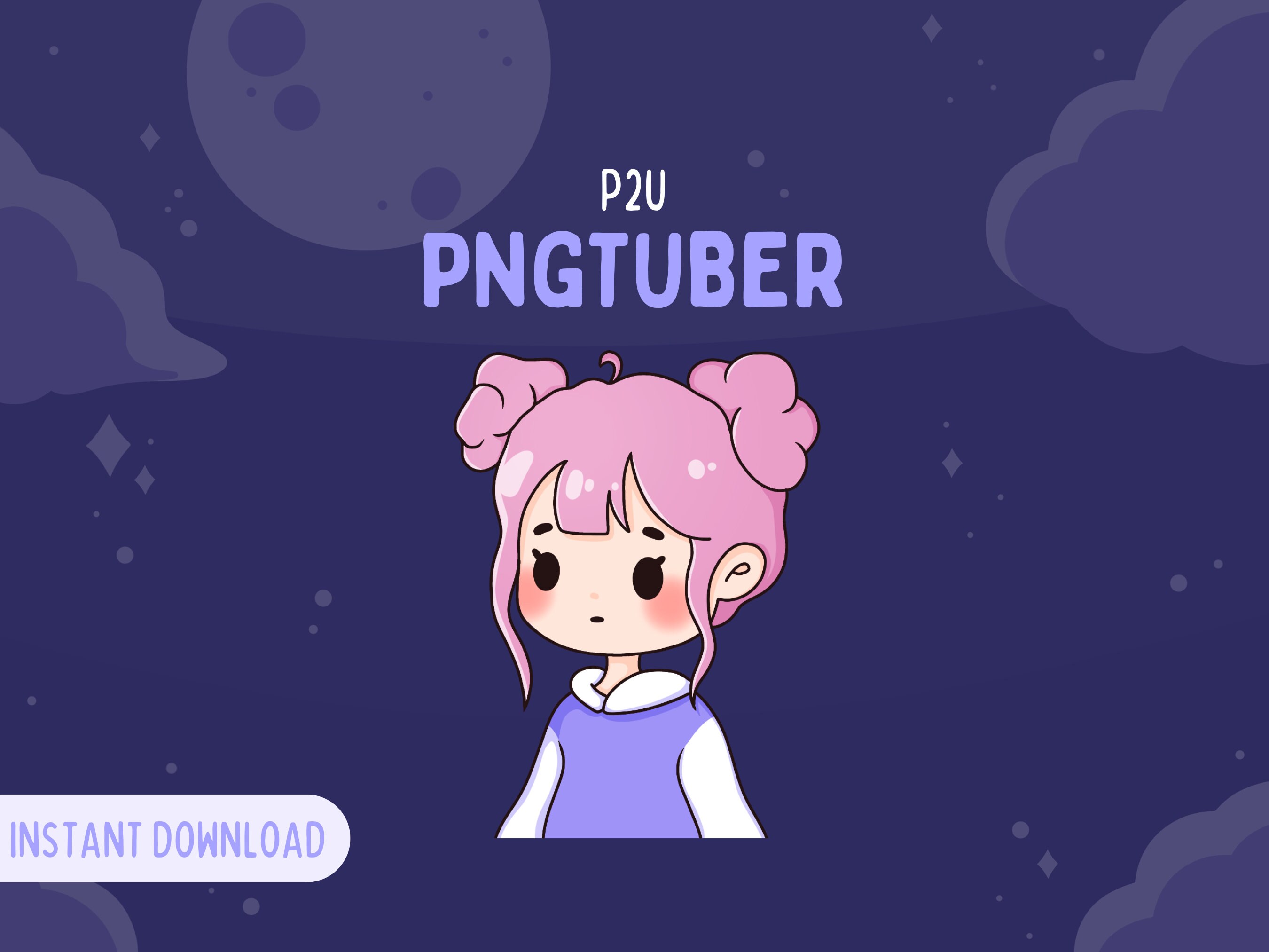 Pink Hair Chibi Anime Pngtuber - Etsy
