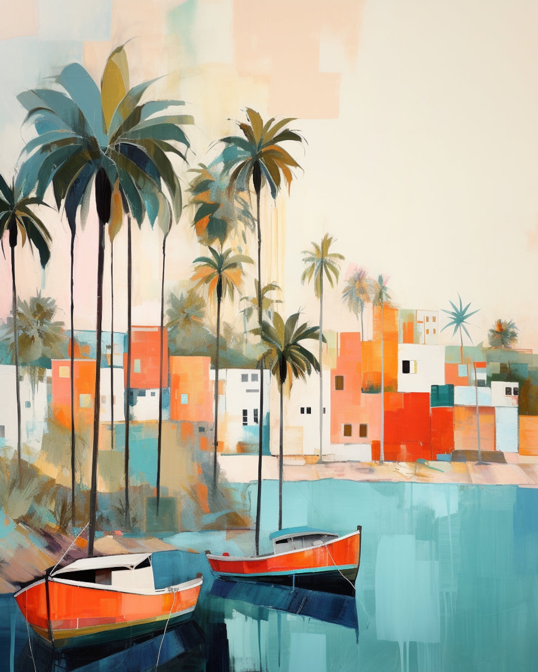 Ocean Paint by Numbers Sea Landscape,sailboat,palm Trees,birthday Gift ...