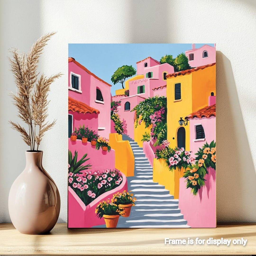 Minimalist Paint by Numbers, Abstract Art, Mediterranean Landscape ...