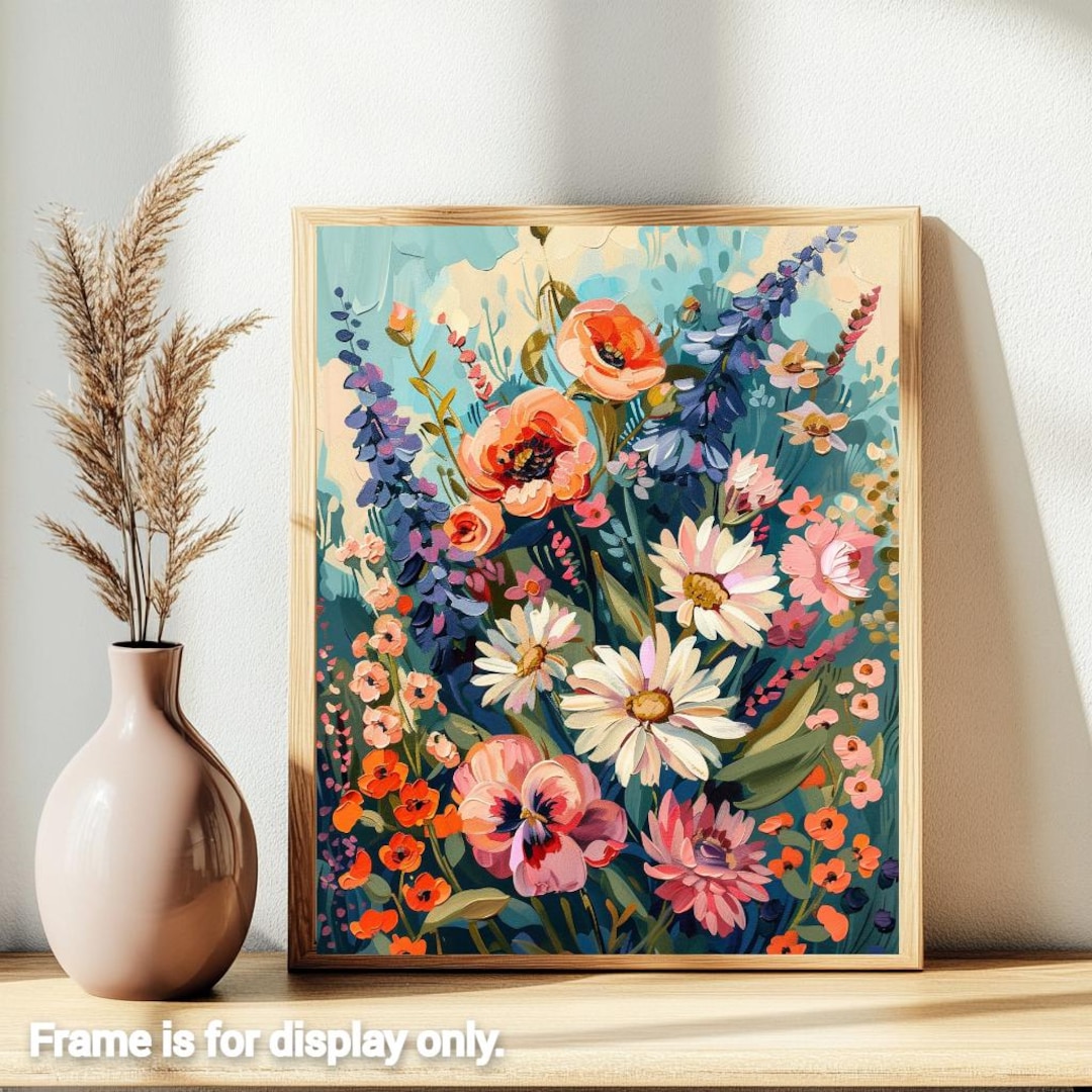 Floral Paint by Numbers Kit: Vibrant Acrylics, Relaxing DIY Art - Etsy