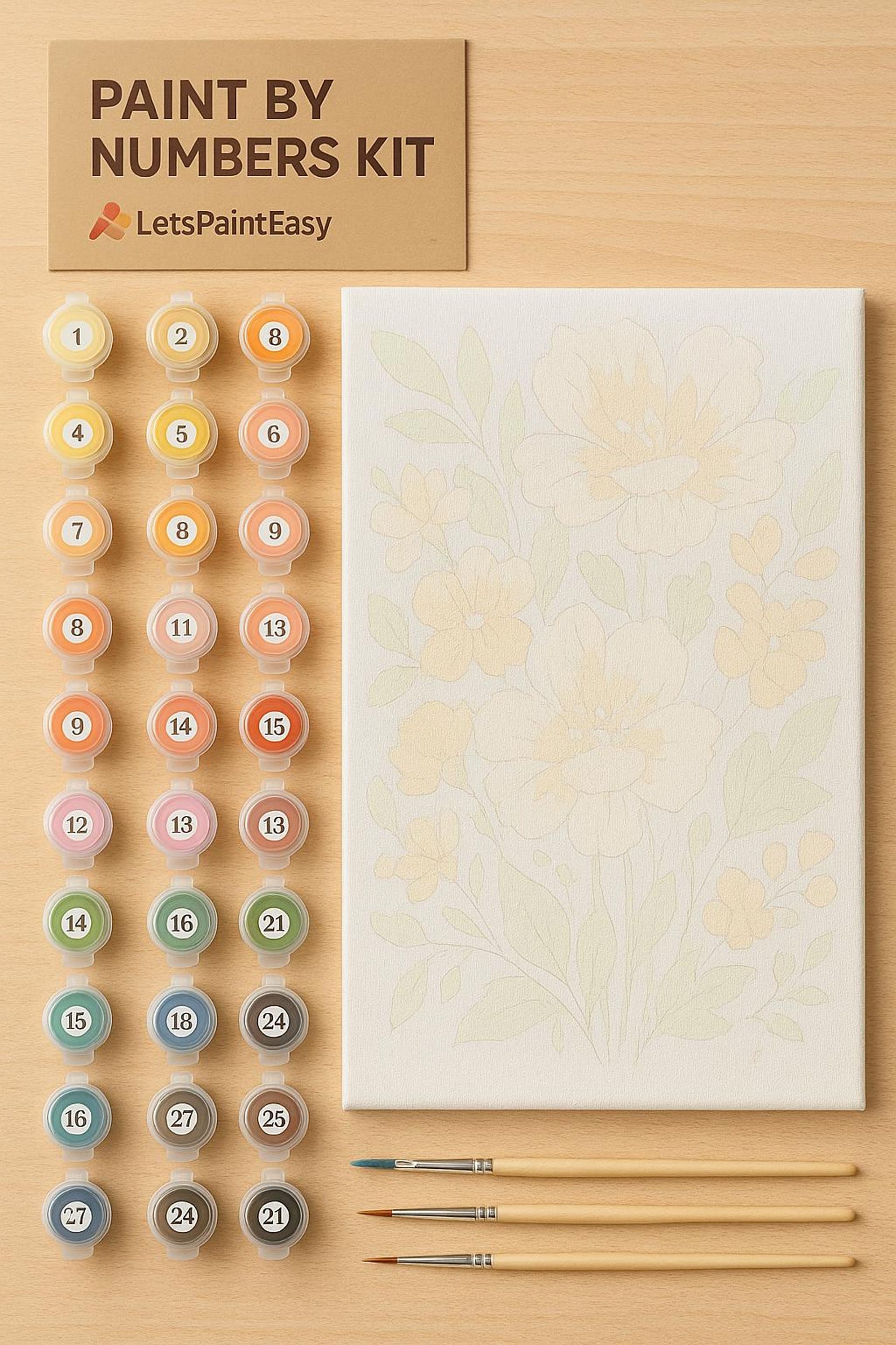 Pink Lemonade Promenade Paint by Numbers Kit: DIY Acrylic Landscape Art ...
