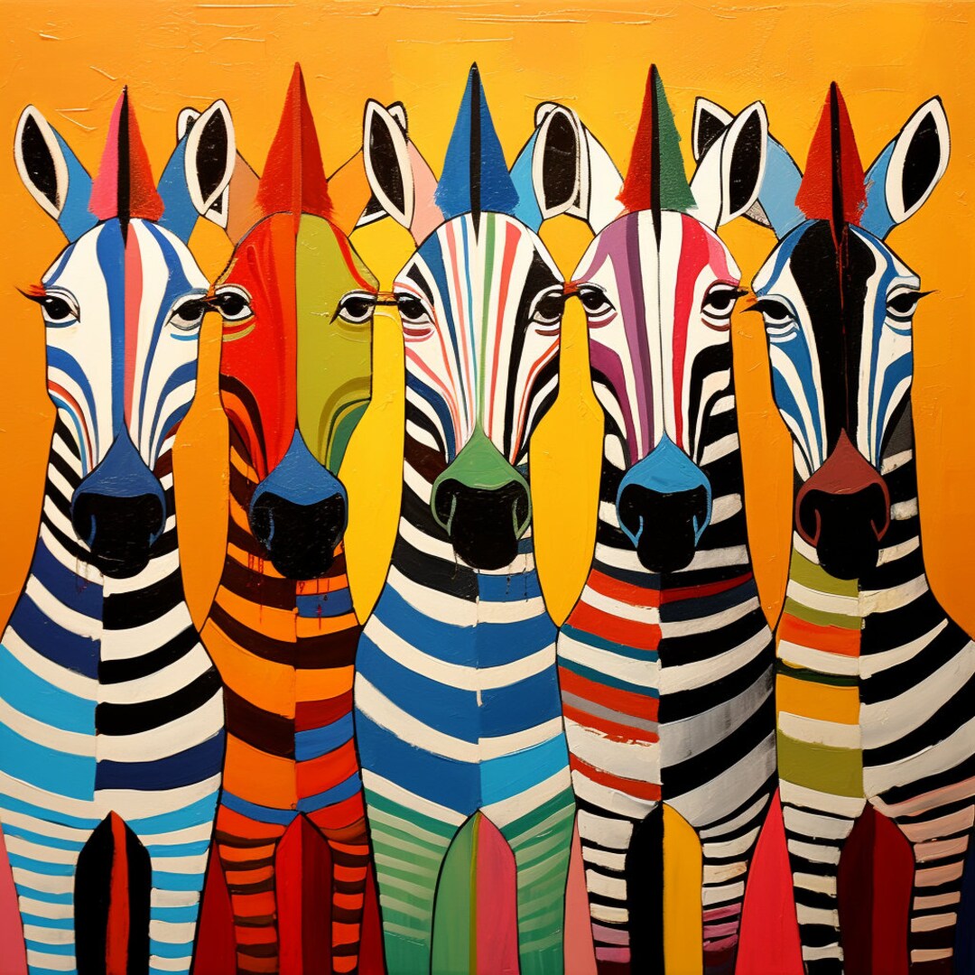 Zebra Paint by Number Kit in Different Moods- DIY Home Decor for ...