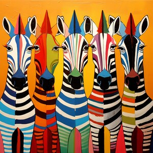 Zebra Paint by Number Kit in Different Moods- DIY Home Decor for ...