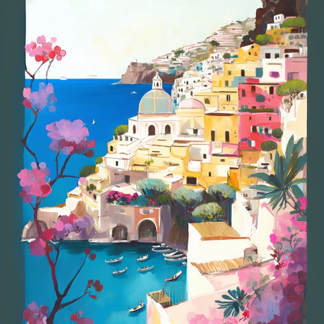 Amalfi Coast Italy Paint by Numbers DIY Adult Kits Wall Decor Home ...
