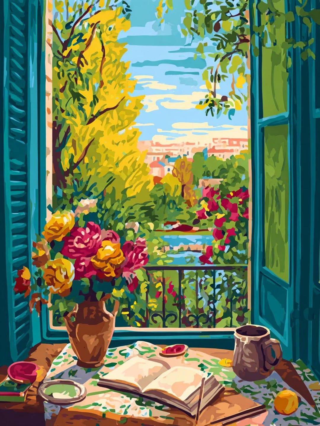 Matisse Open Window Paint by Number Kit: DIY Acrylic Art for Beginners ...