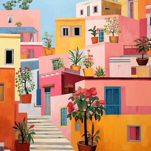 Pink Lemonade Promenade Paint by Numbers Kit: DIY Acrylic Landscape Art ...