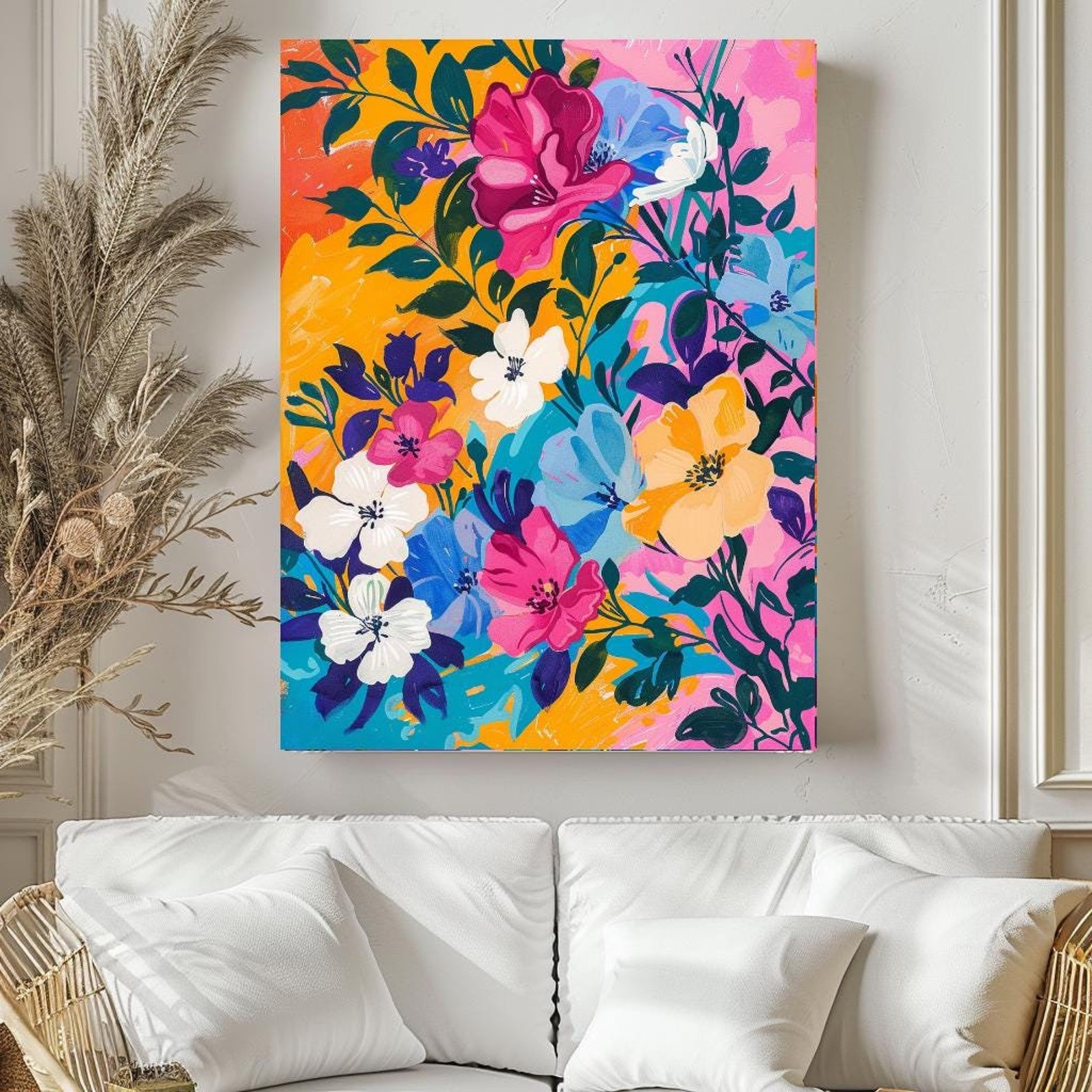 Floral Paint by Numbers Kit: Colorful Bloomscapes, Wildflowers for ...